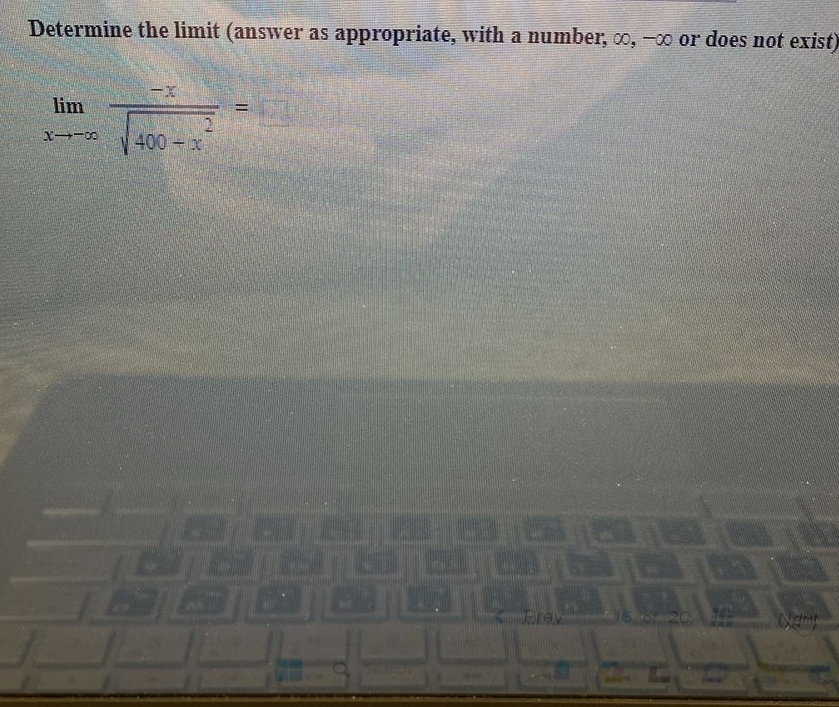 Determine the limit (answer as appropriate, with a | Chegg.com