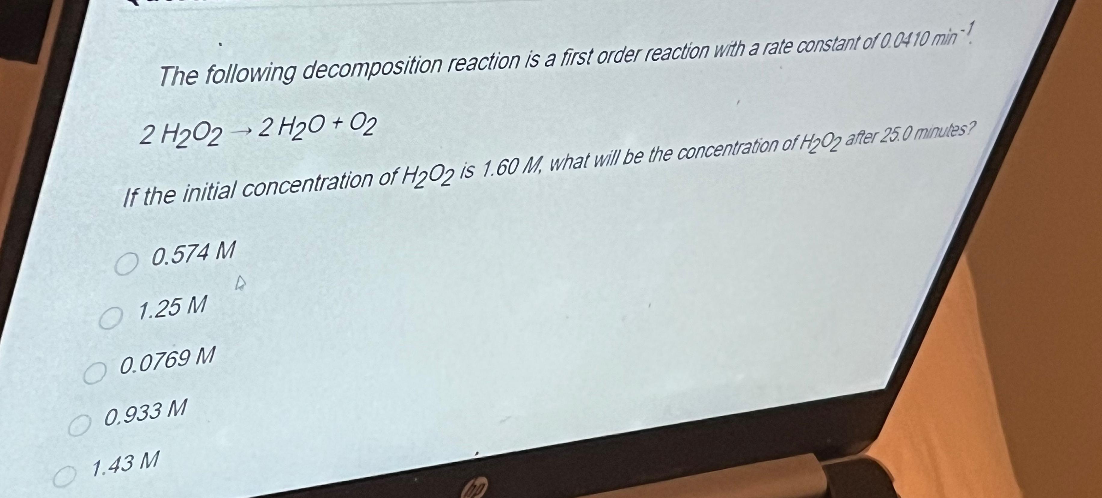 Solved The following decomposition reaction is a first order | Chegg.com