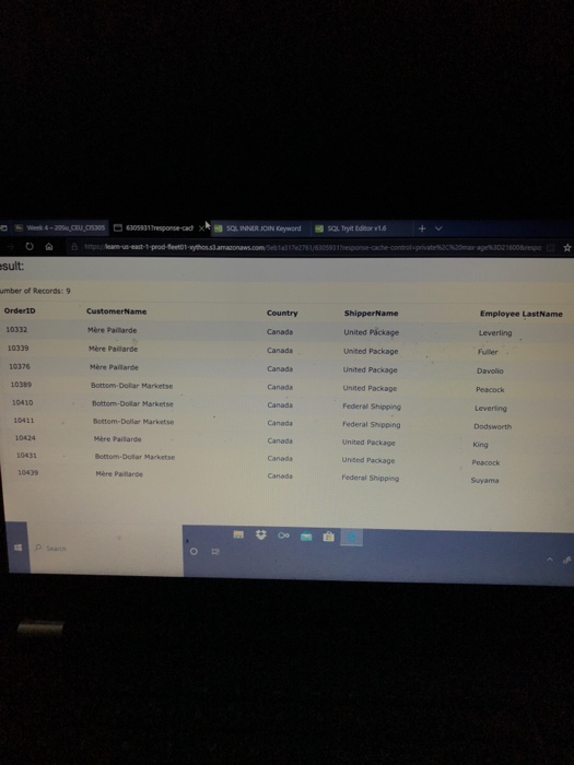 Hey. can you modify the SQL statement so that it | Chegg.com
