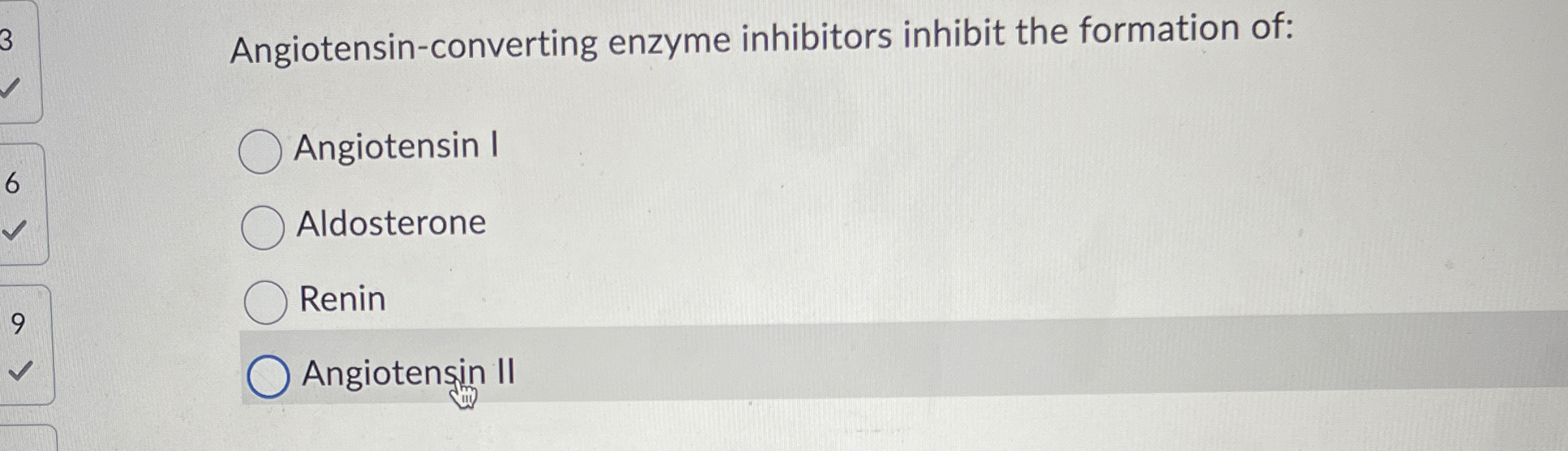 Solved Angiotensin-converting enzyme inhibitors inhibit the | Chegg.com