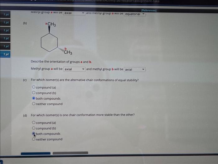 Solved Consider the most stable chair conformation for the | Chegg.com