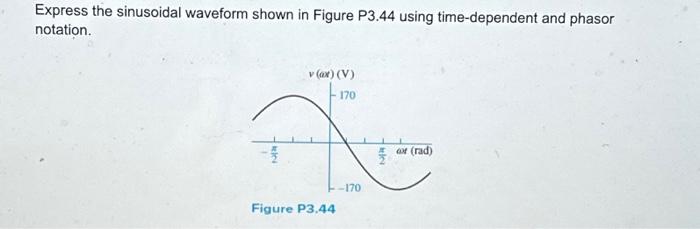 Solved Express the sinusoidal waveform shown in Figure P3.44 | Chegg.com