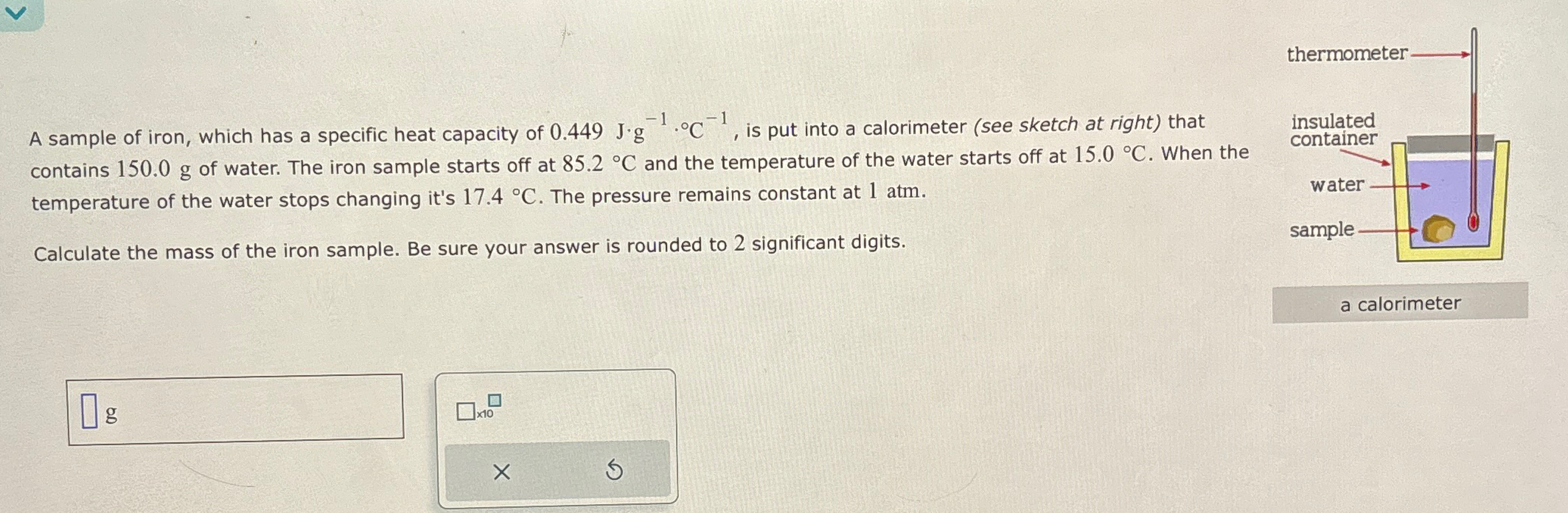 Solved A sample of iron, which has a specific heat capacity | Chegg.com