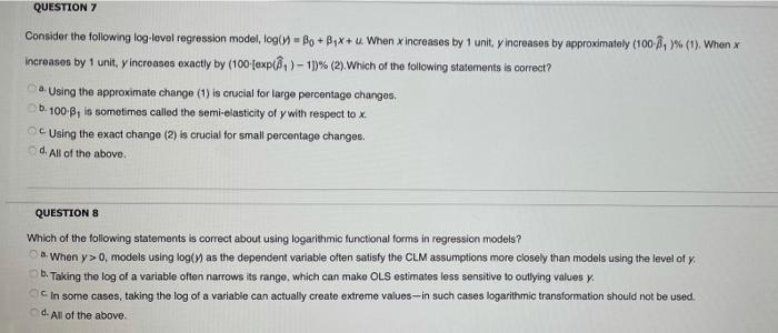 Solved QUESTION 7 Consider the following log-level | Chegg.com