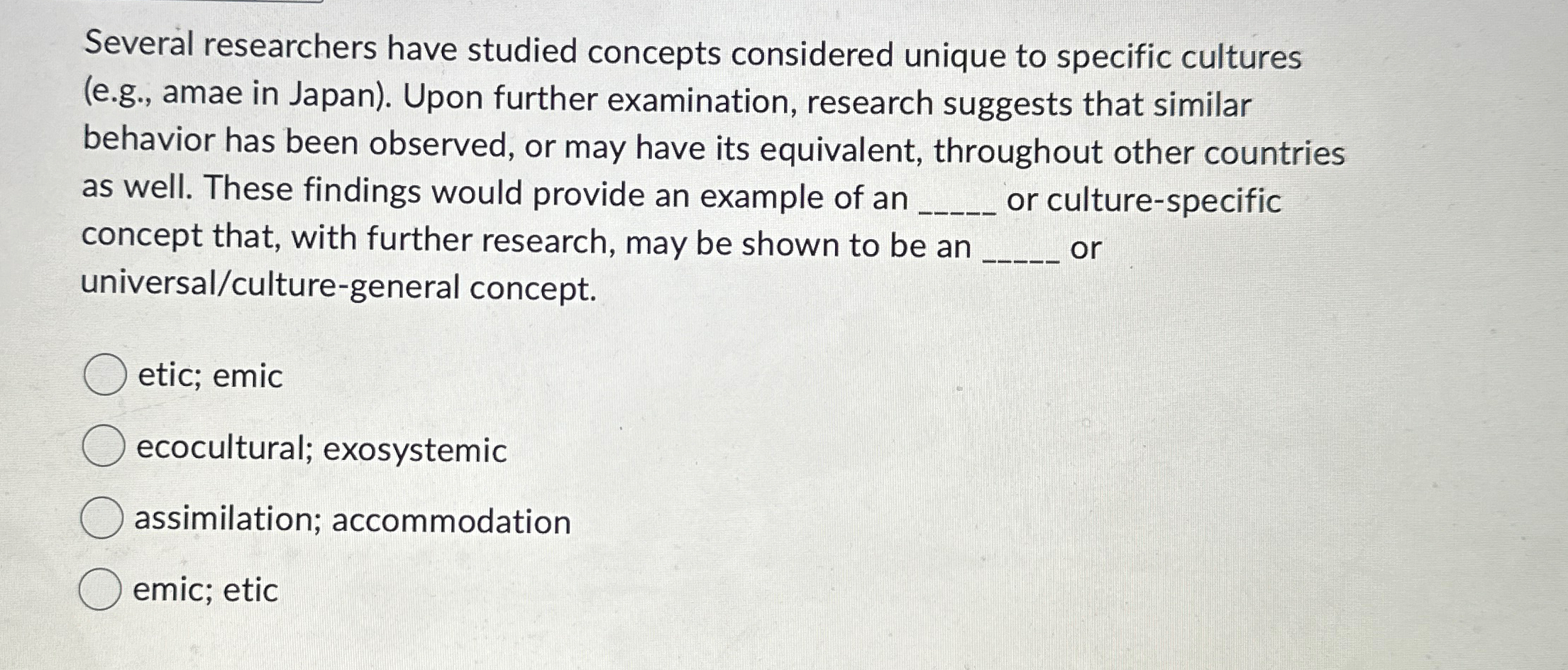 Solved Several researchers have studied concepts considered | Chegg.com