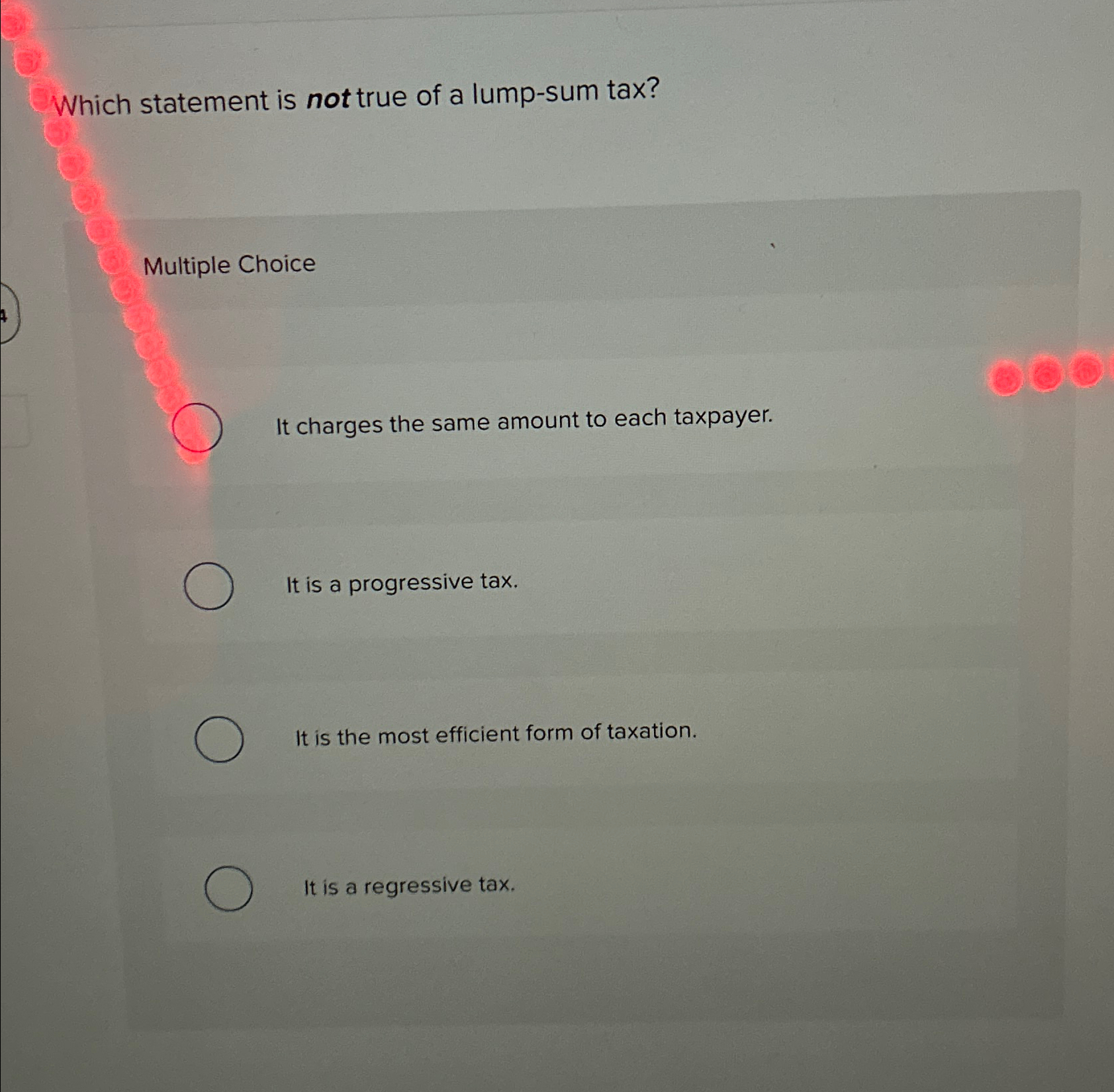 Solved Which statement is not true of a lump-sum | Chegg.com