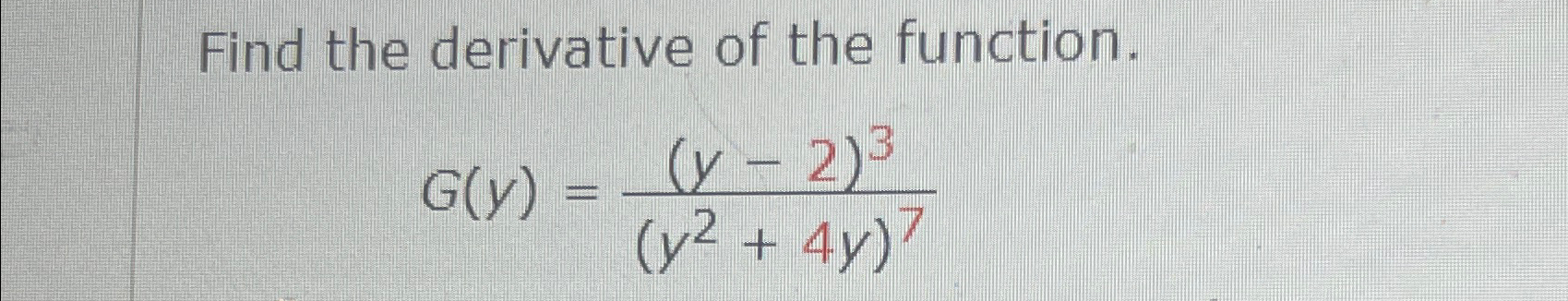 Solved Find the derivative of the | Chegg.com