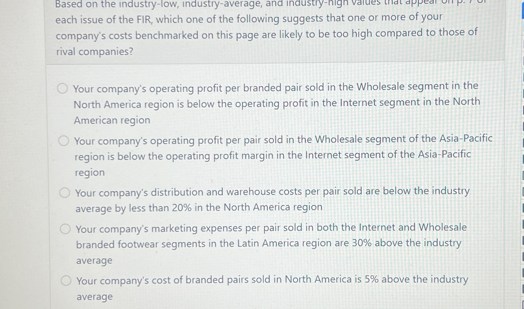 Solved each issue of the FIR, which one of the following | Chegg.com