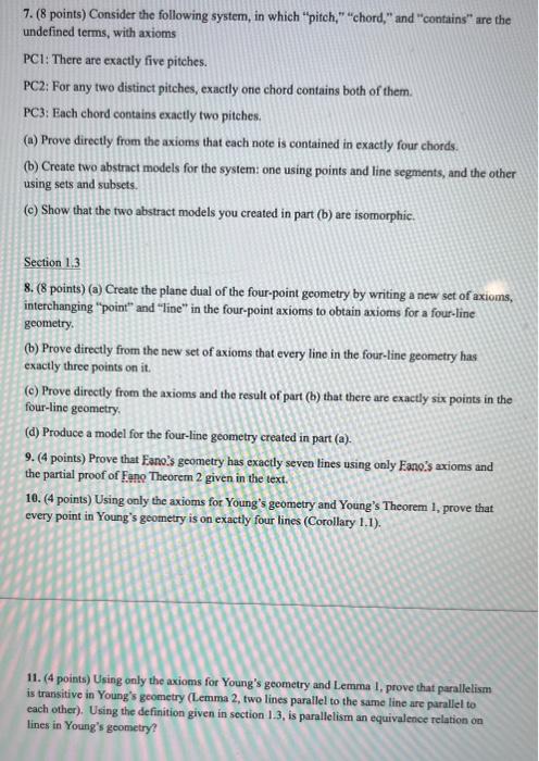 Solved 7. ( 8 points) Consider the following system, in | Chegg.com