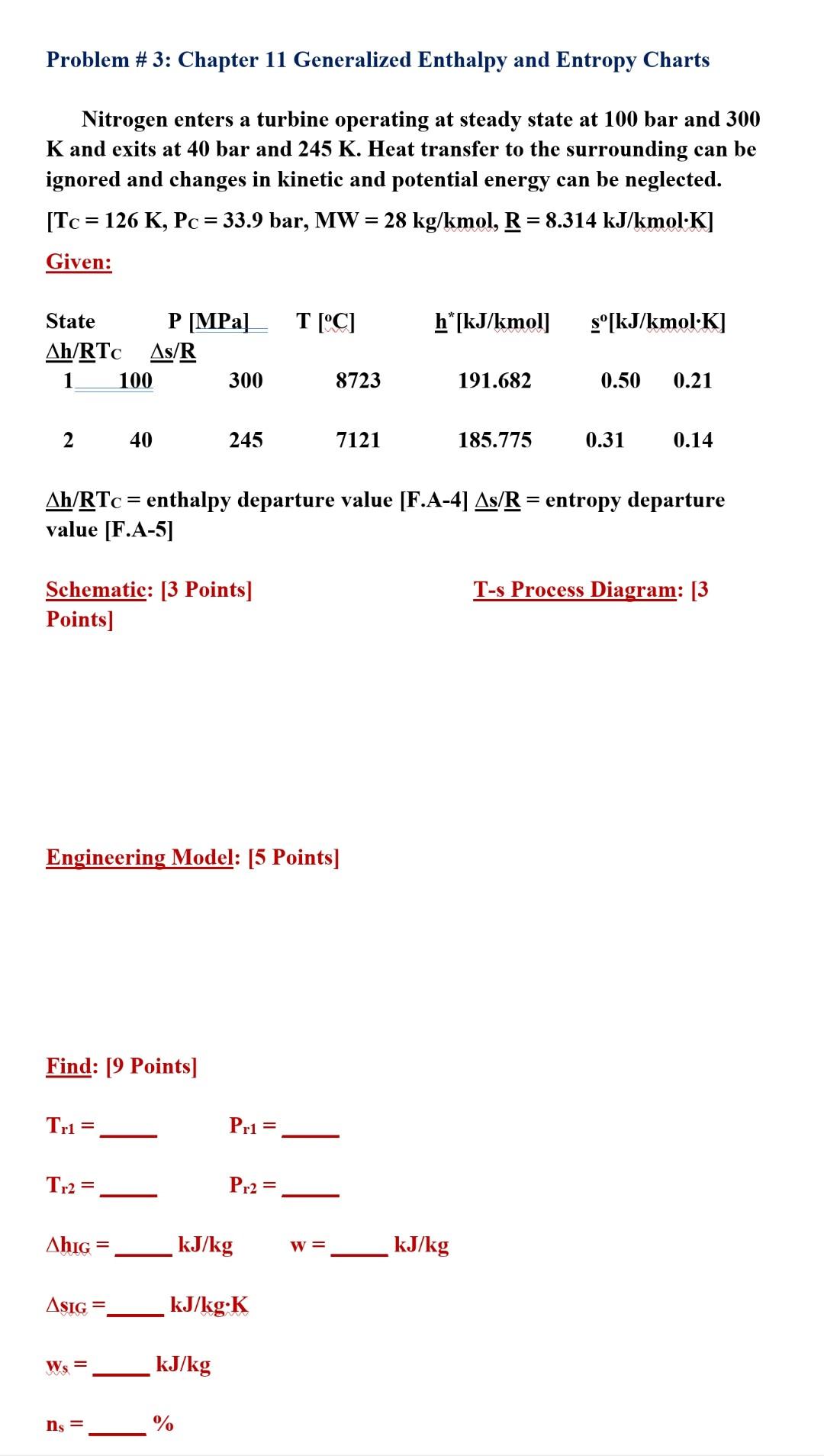 Solved Problem #3: Chapter 11 Generalized Enthalpy and | Chegg.com