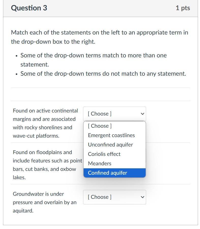 Solved Question 3Match each of the statements on the left to | Chegg.com
