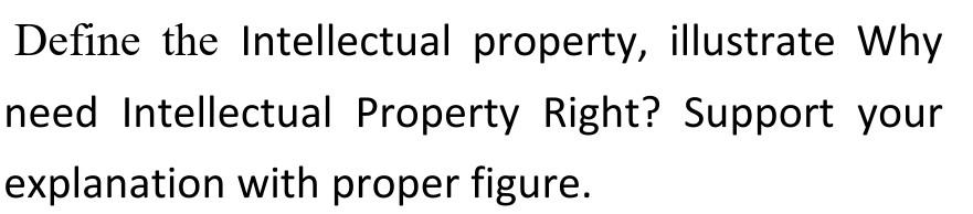 Solved Define the Intellectual property, illustrate Why need | Chegg.com