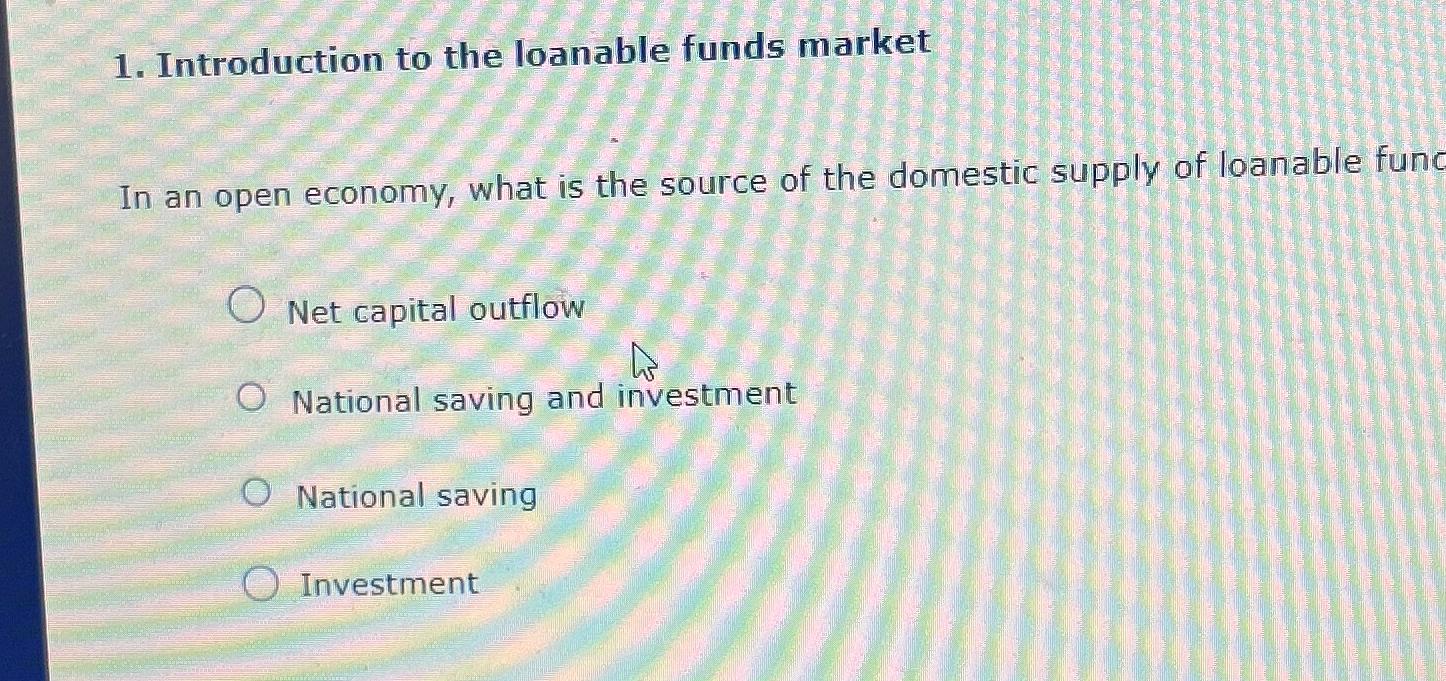 Solved Introduction to the loanable funds marketIn an open | Chegg.com