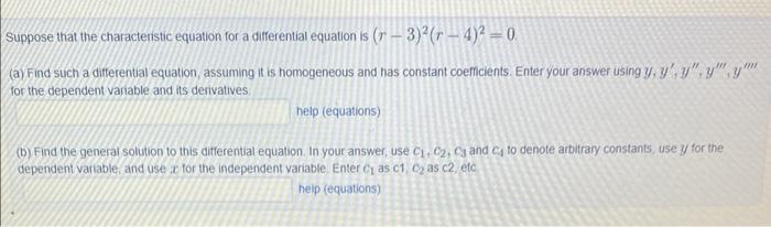 Solved Suppose that the characteristic equation for a | Chegg.com