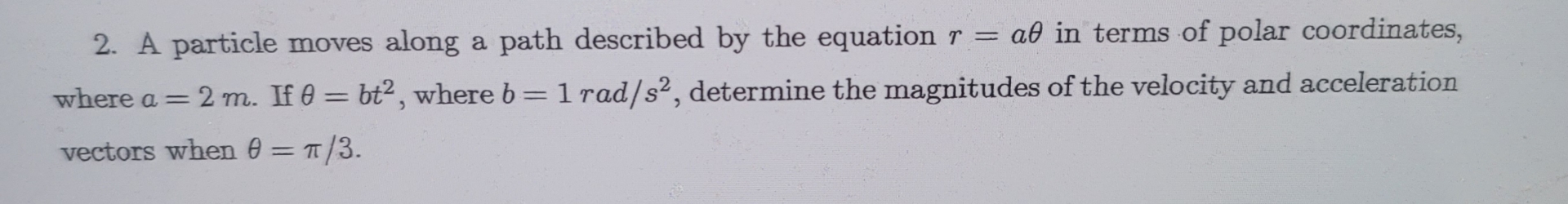 A particle moves along a path described by the | Chegg.com