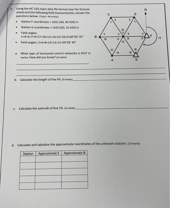 Solved D 5 5. Using the HC LSQ input data file format (see | Chegg.com