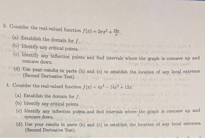 Solved 3. Consider the real-valued function f(x)=2πx2+x32π. | Chegg.com