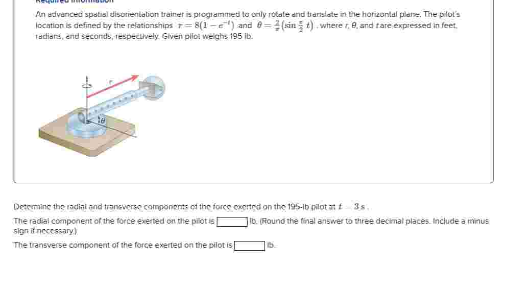 Solved An ﻿advanced spatial disorientation trainer is | Chegg.com