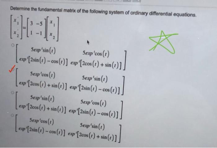 Solved Determine the fundamental matrix of the following | Chegg.com