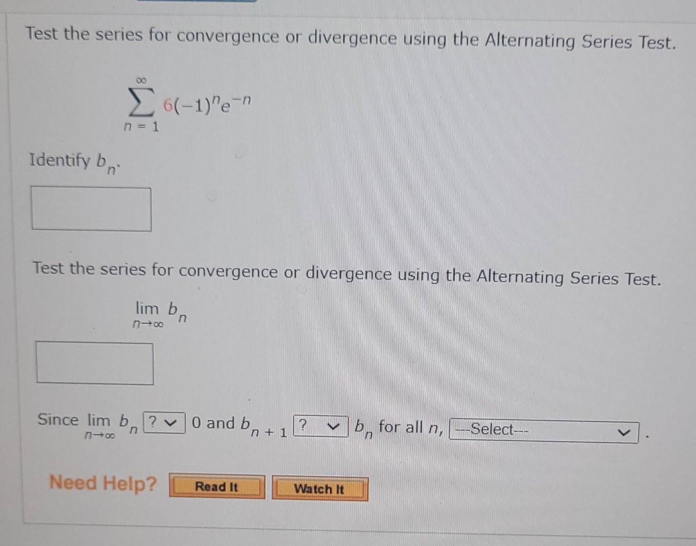Solved Test the series for convergence or divergence using | Chegg.com