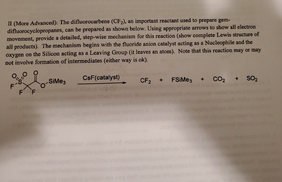 Solved II (More Advanced): The difluorocarbene (CF2), an | Chegg.com