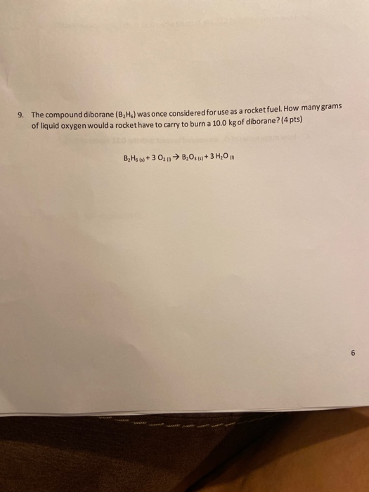 Solved 9. The compound diborane (B,H) was once considered | Chegg.com
