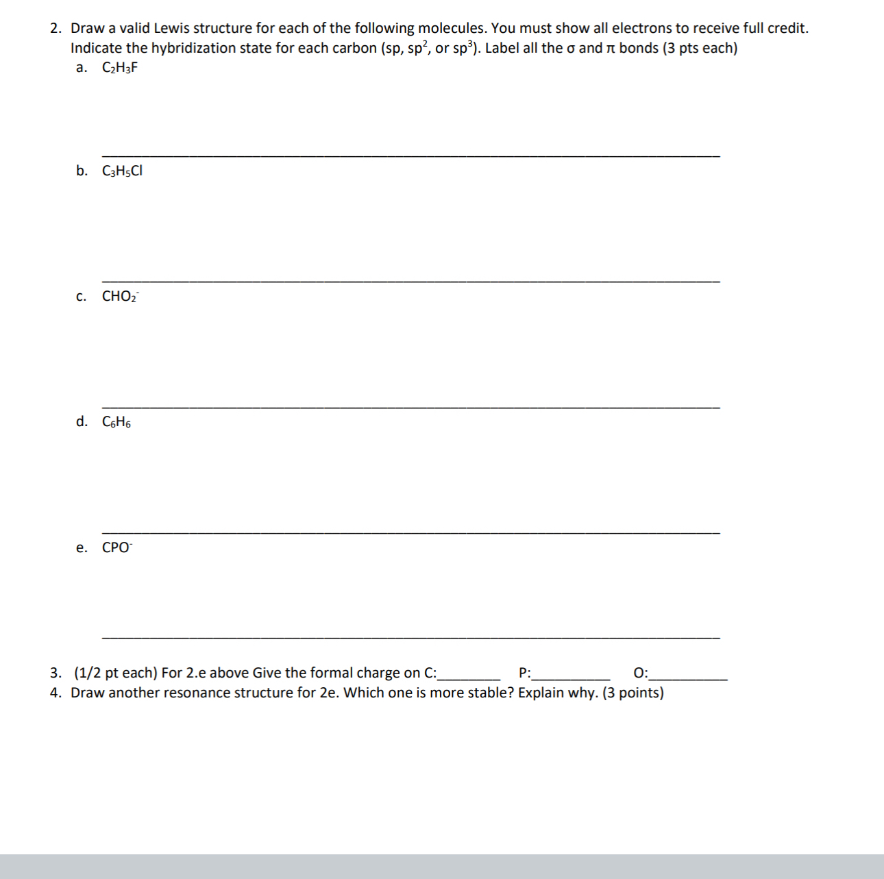 Solved Draw a valid Lewis structure for each of the | Chegg.com