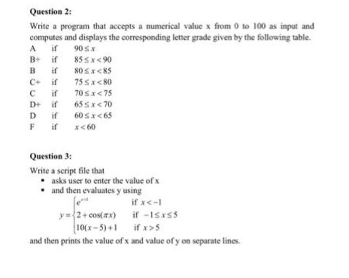 Solved Question 2: Write a program that accepts a numerical | Chegg.com
