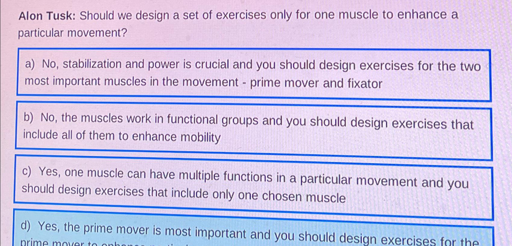 Alon Tusk: Should we design a set of exercises only | Chegg.com