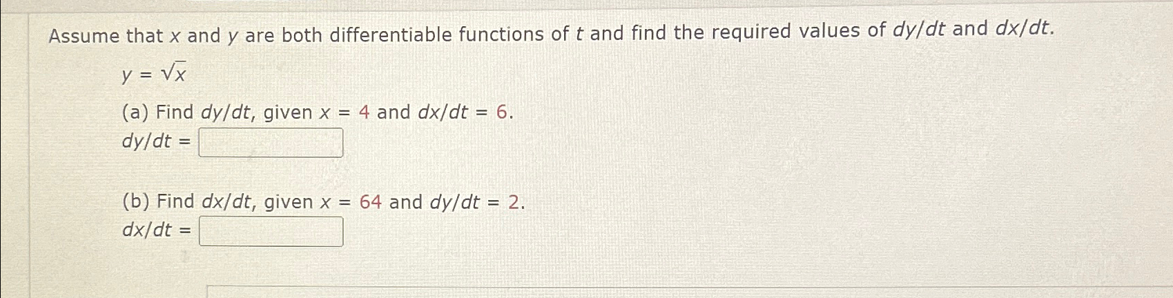 Solved Assume that x ﻿and y ﻿are both differentiable | Chegg.com