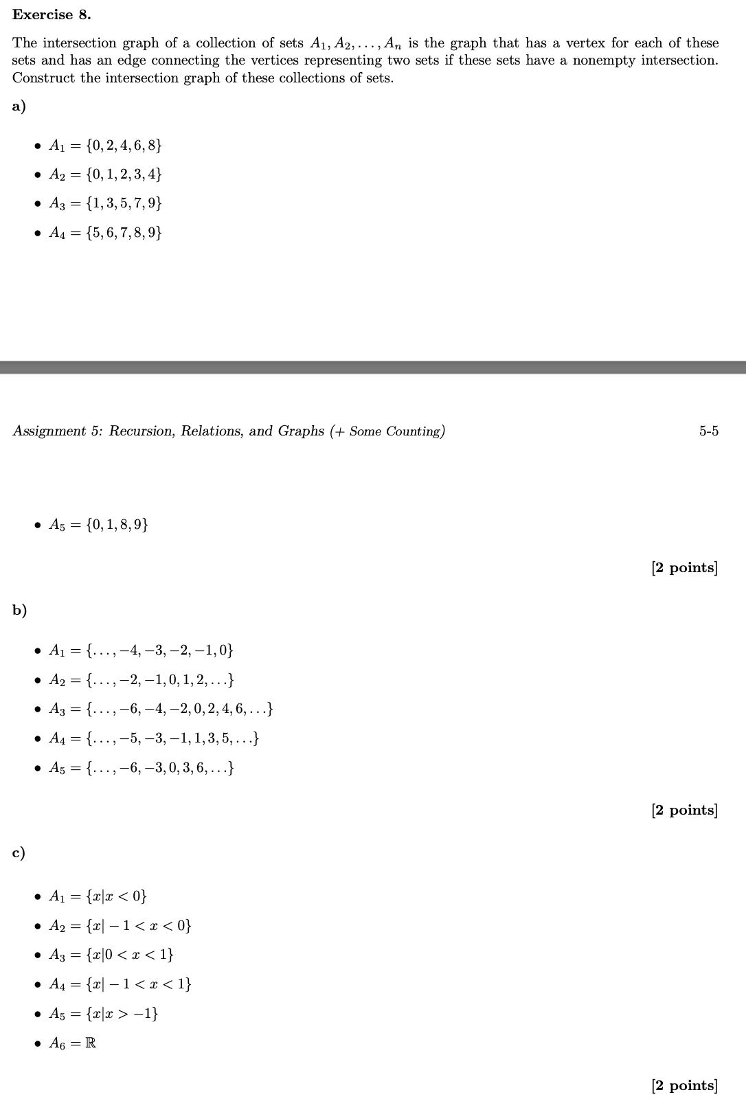 Solved Exercise 8 The Intersection Graph Of A Collection Of