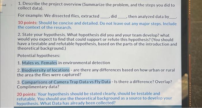 Solved Blow Fly as Eco Monitor VoiceThread Lab Report 100pts | Chegg.com