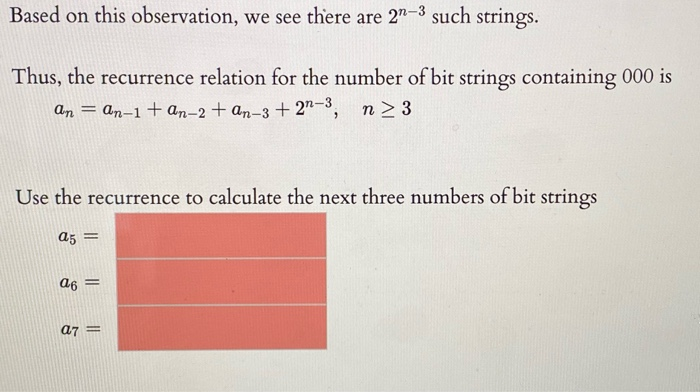 Solved Let an be the number of bit strings of length n that | Chegg.com