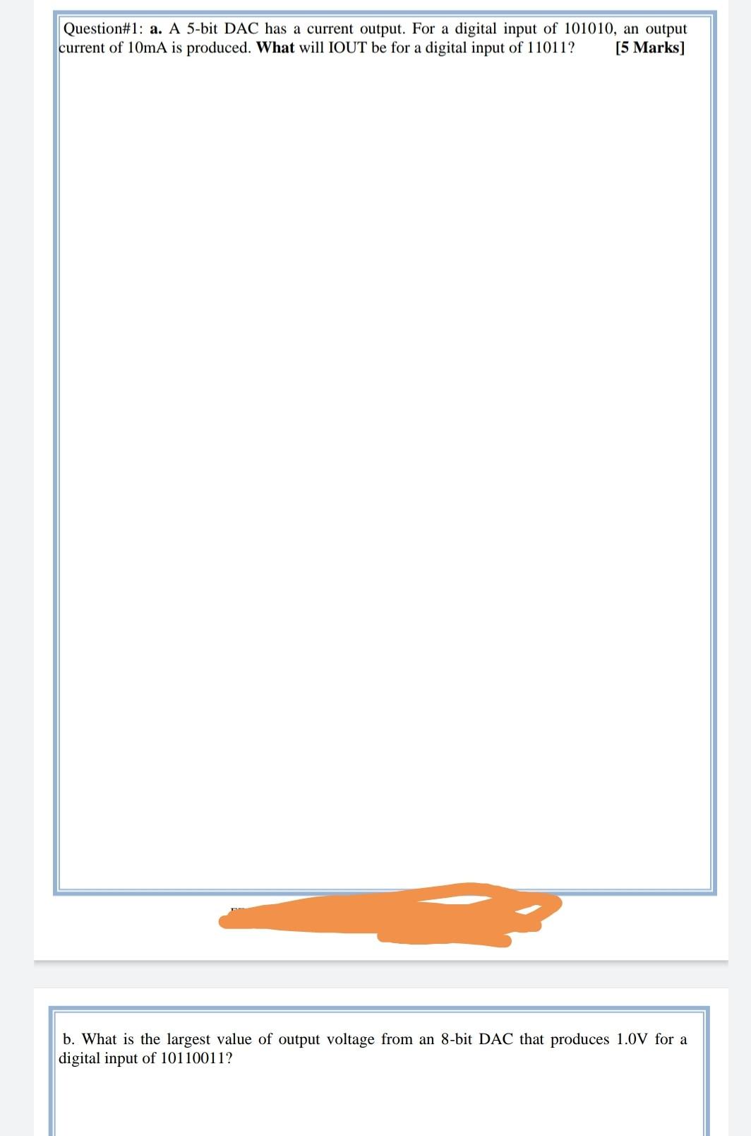 Solved Question#1: a. A 5-bit DAC has a current output. For | Chegg.com