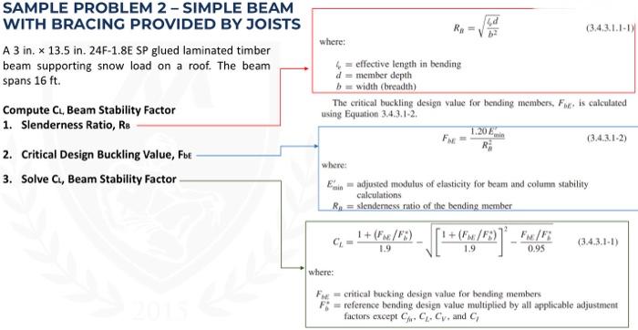 Solved SAMPLE PROBLEM 2 - SIMPLE BEAM WITH BRACING PROVIDED | Chegg.com