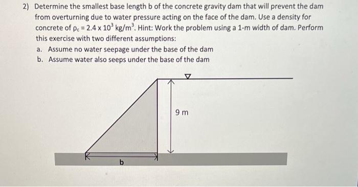 Solved 2) Determine the smallest base length b of the | Chegg.com