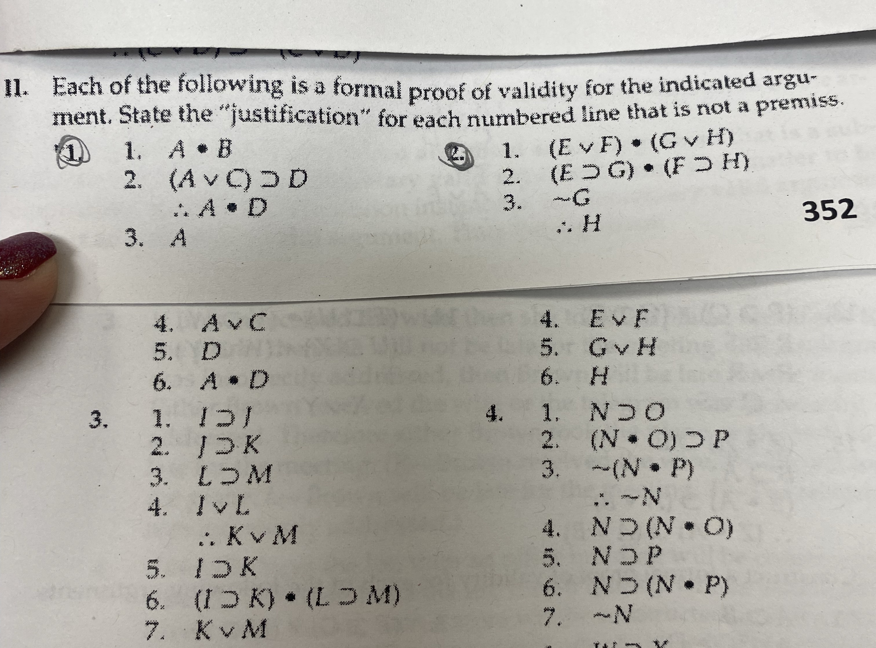 Each of the following is a formal proof of validity | Chegg.com