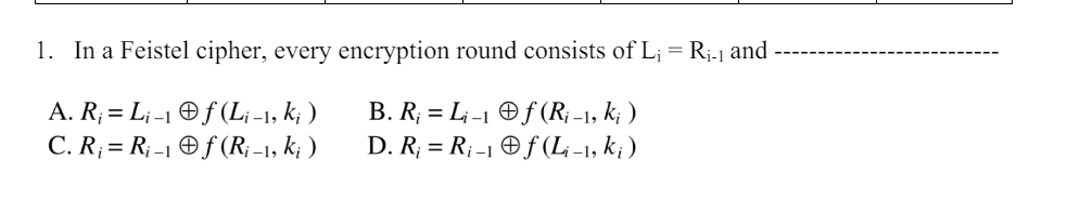 Solved In a Feistel cipher, every encryption round consists | Chegg.com