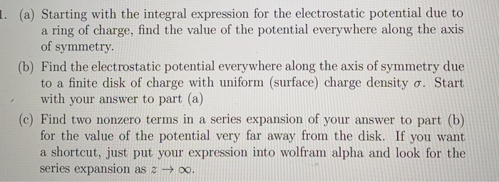 Solved 1. (a) Starting with the integral expression for the | Chegg.com