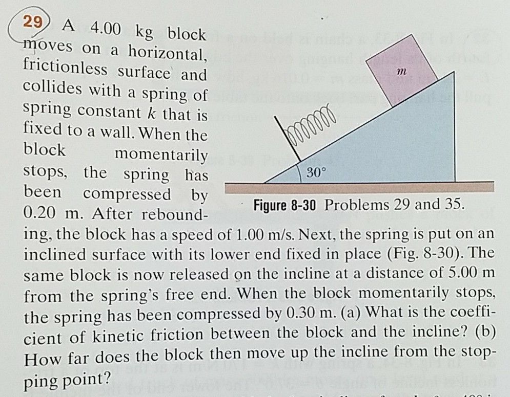 Solved m 000000 30° 29 A 4.00 kg block moves on a | Chegg.com