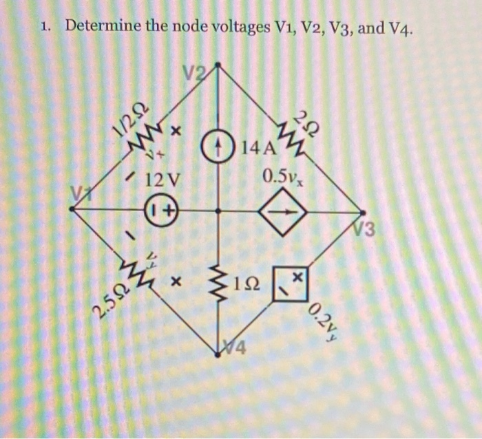 Solved 1. Determine the node voltages V1, V2, V3, and V4. V2 | Chegg.com