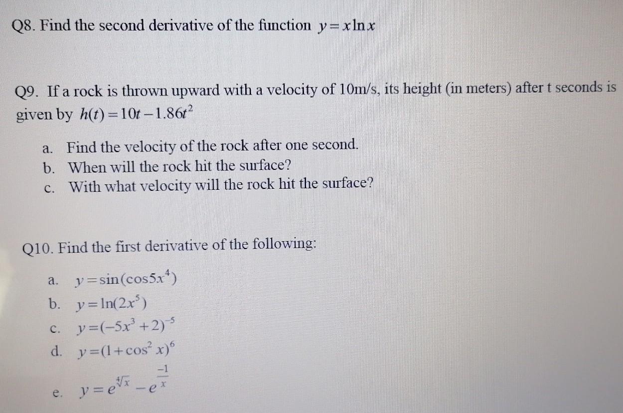 Solved Q1. Find the derivative of f(x) = 2x² __ by using the | Chegg.com