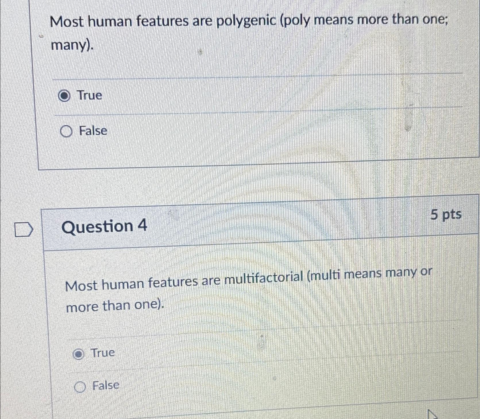Solved Most human features are polygenic (poly means more | Chegg.com