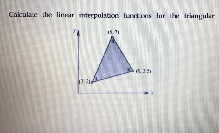 Solved Calculate The Linear Interpolation Functions For The