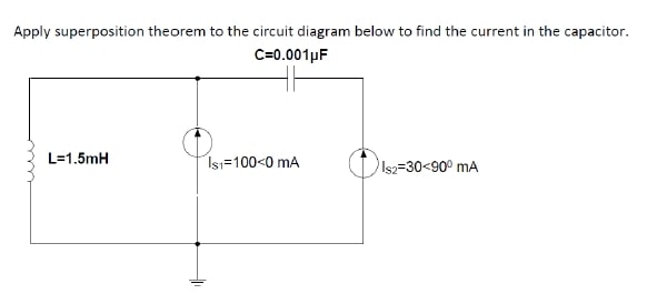 Solved Apply the superposition theorem to the circuit | Chegg.com