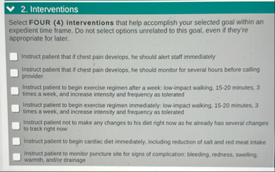 Solved InterventionsSelect FOUR (4) ﻿interventions that help | Chegg.com