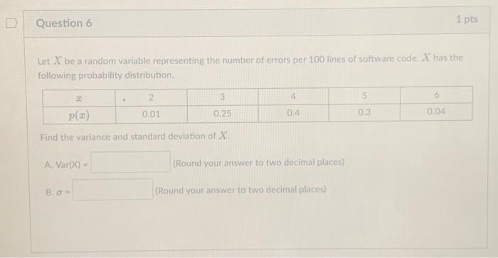 Solved Let X be a random variable representing the number of | Chegg.com