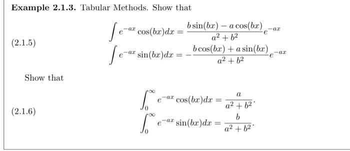 Solved Example 2.1.3. Tabular Methods. Show that | Chegg.com
