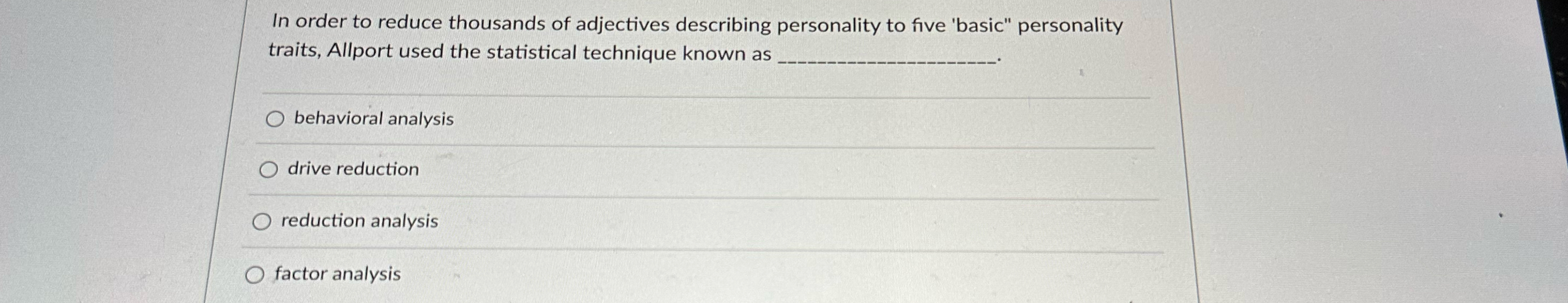 Solved In order to reduce thousands of adjectives describing | Chegg.com
