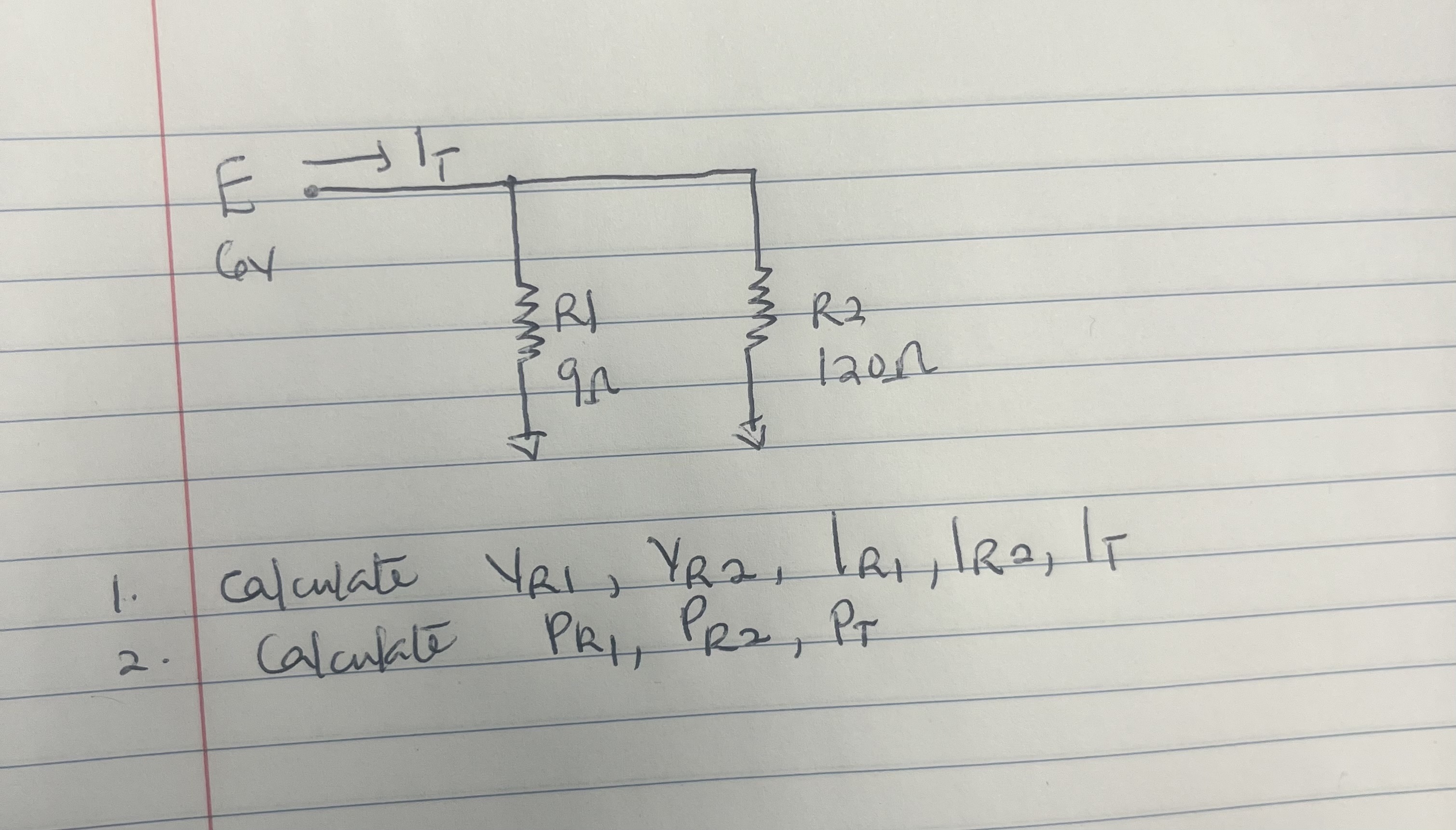 Solved calculate VR1,VR2,IR1,IR2,ITCalculate PR1,PR2,PT | Chegg.com
